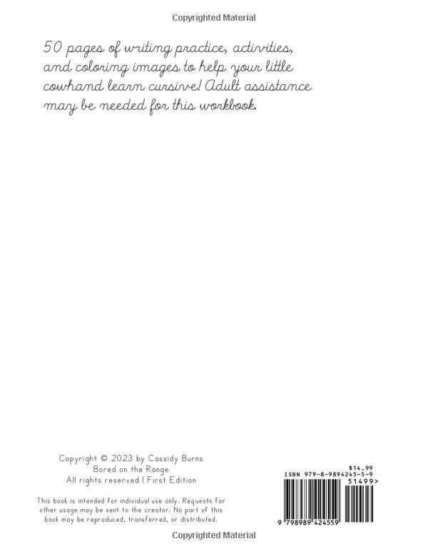 The Rodeo Cursive Handwriting Workbook – Be True Western & Boutique