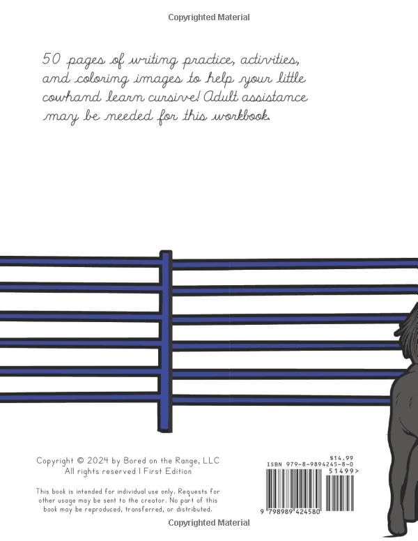 The Branding Cursive Handwriting Workbook – Be True Western & Boutique